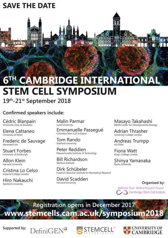 6th Cambridge International Stem Cell Symposium | Eurostemcell